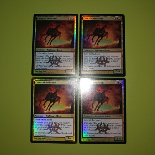 FOIL Carnival Hellsteed x4 Return to Ravnica 4x Playset Magic the ...