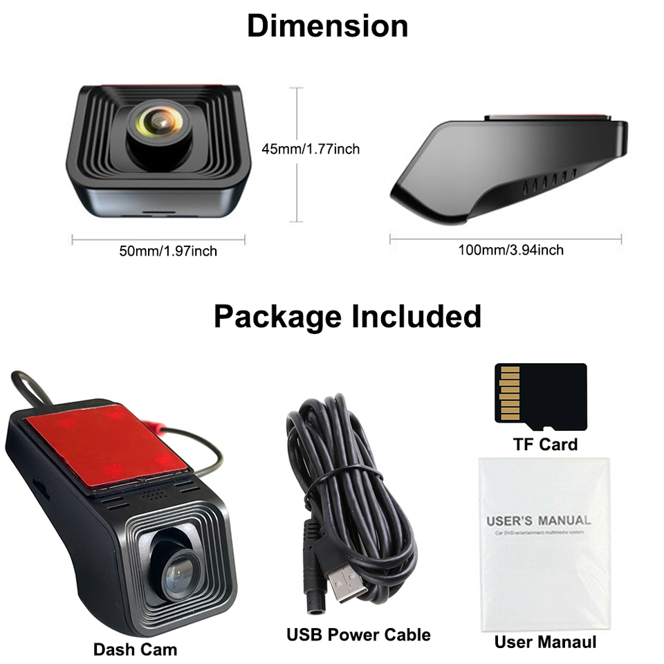 1080P HD USB Car DVR Dash Cam Camera ADAS Drive Video Recorder With ...