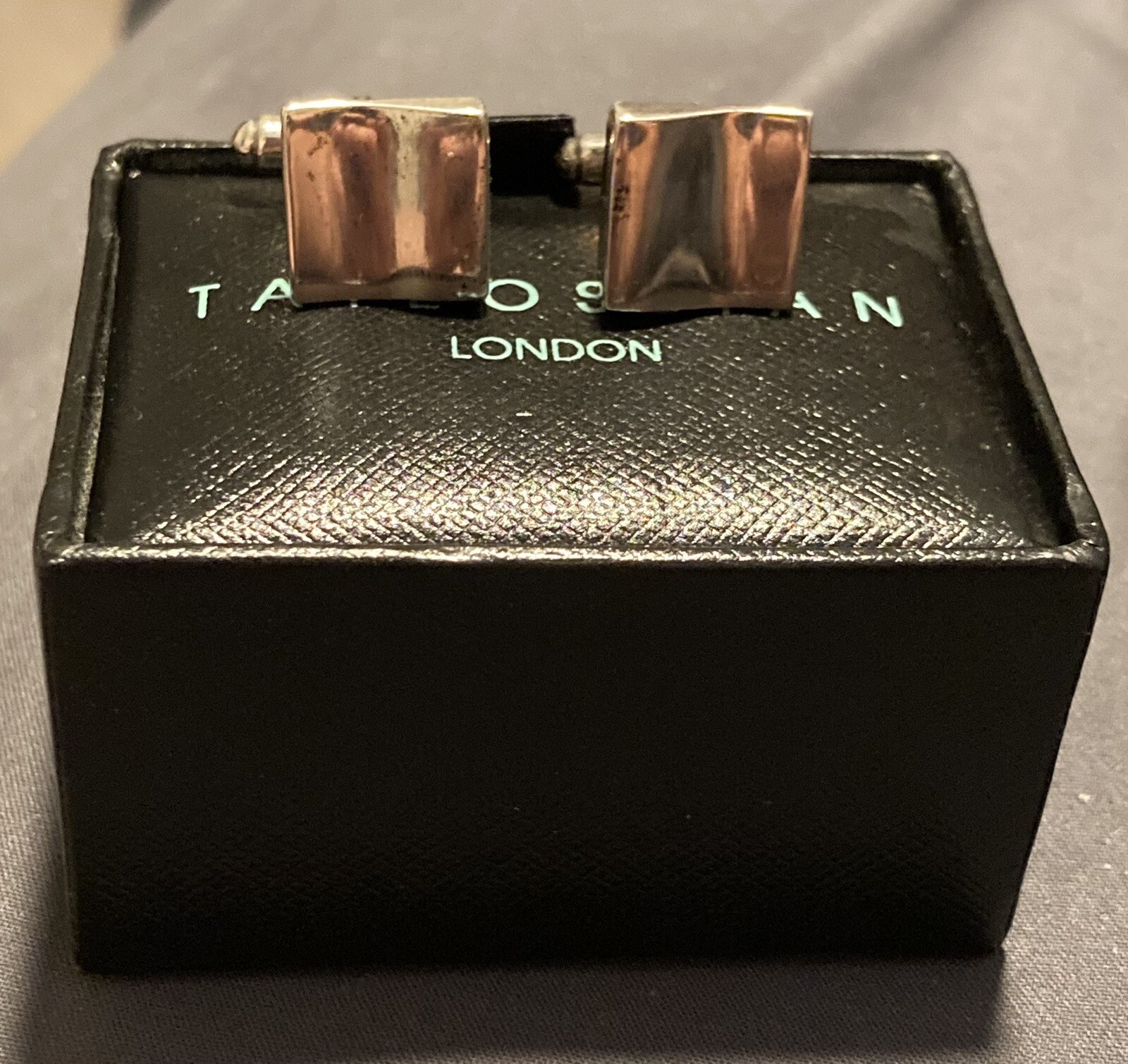 TATEOSSIAN Sterling Silver Wave Square Cufflinks & Or… - Gem