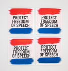 4 "Protect Freedom of Speech" Stickers/America/Patriotic/Handmade/2.5 ...