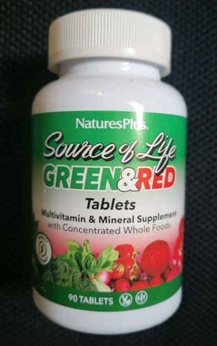 NaturesPlus Source of Life Green & Red Multivitamin - 90 Tablets Exp.2/ ...