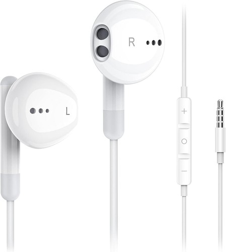 Wired Earbuds with Microphone, Earphones in Ear regular, White ...