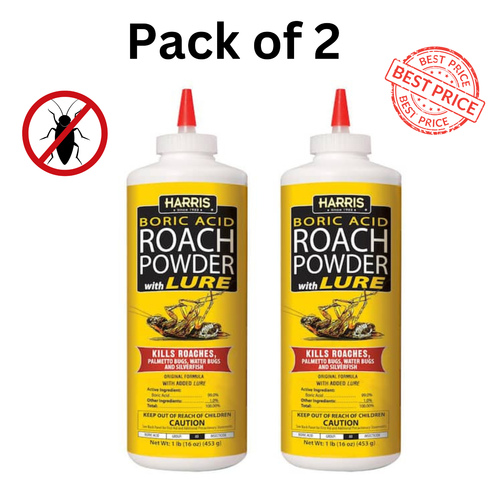 Harris Boric Acid Roach & Silverfish Killer Powder with Lure - 16 oz ...