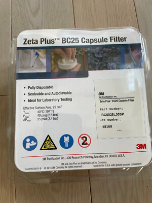 3M BC002505SP01A Zeta Plus BC25 Filter Capsule carbon 2.63" NEW 25cm2 ...