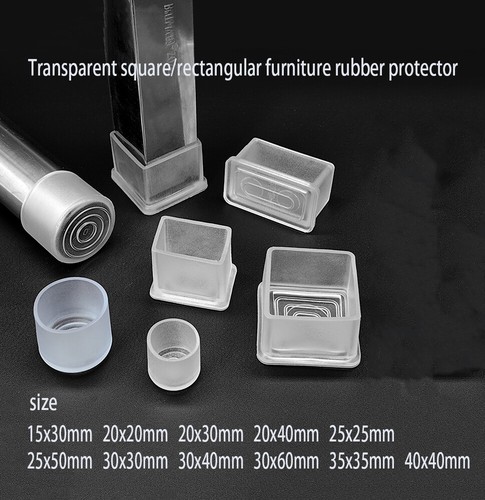 Clear Rubber Furniture Foot Table Chair Leg Cover End Caps Tips Floor ...