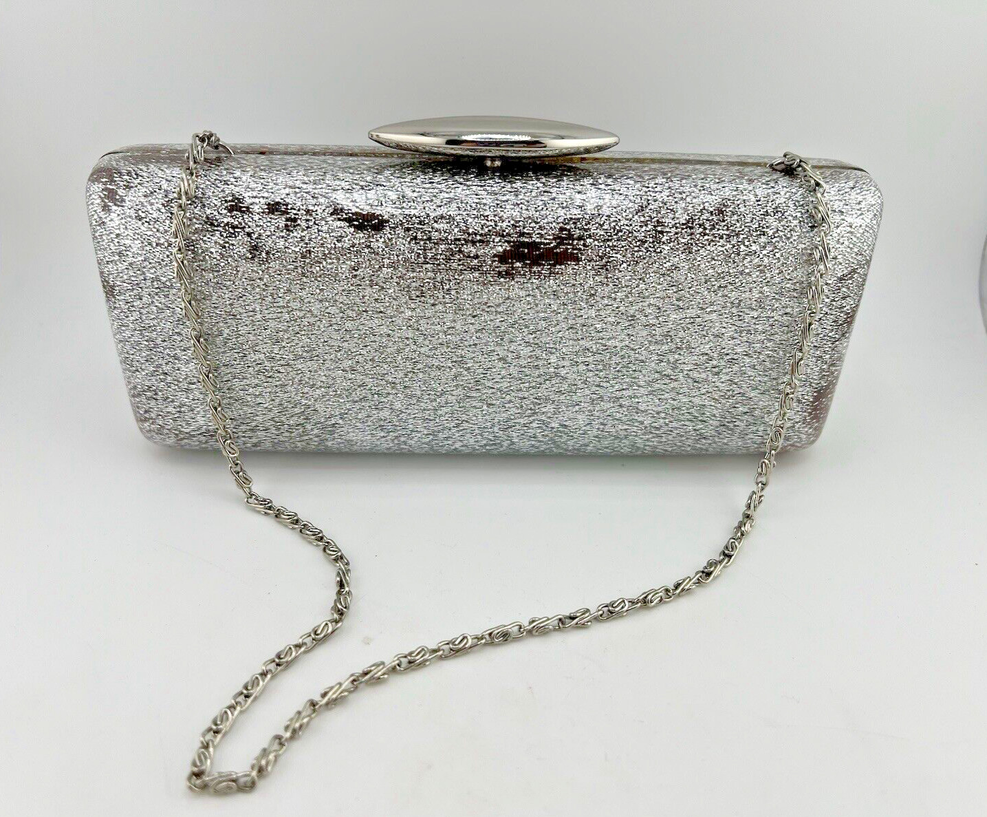 Lulu Guinness Silver Lip Bag Clutch with chain - Gem