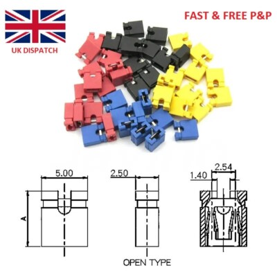Jumper Cap Pin Header Jumper Blocks Connector 2.54mm Pitch For Circuit ...