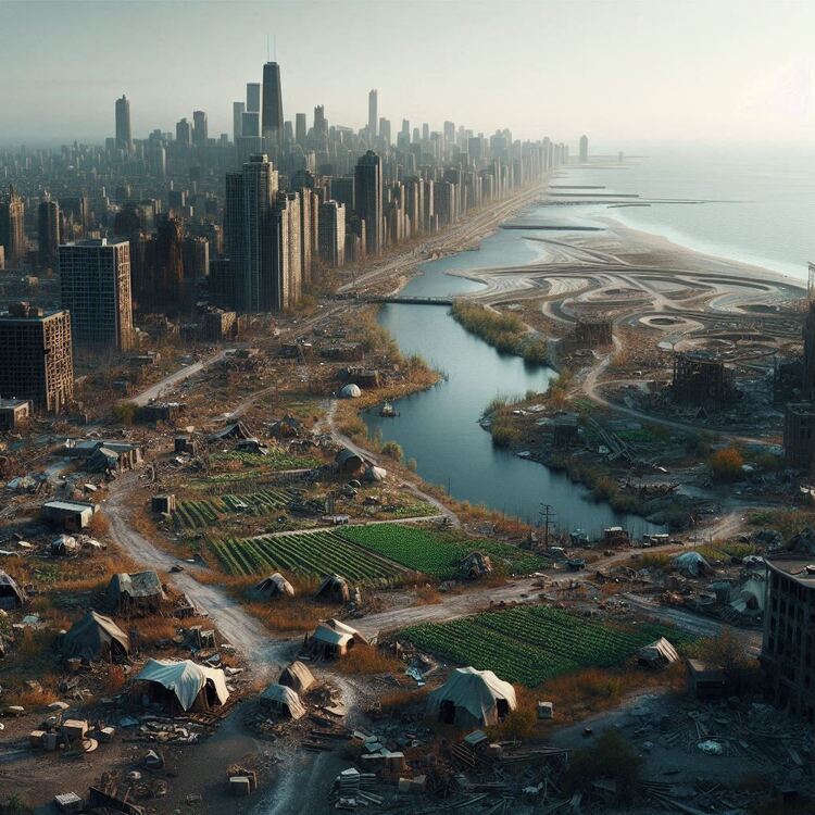 Post Apocalyptic Chicago HD Wallpaper: Sci Fi, Post Apocalyptic,