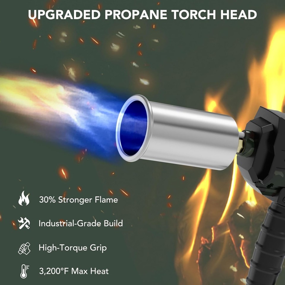 Powerful Cooking Propane Torch Gun, Culinary Torch Campfire Starter ...