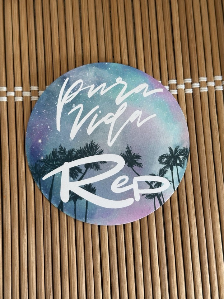 Pura Via Sticker Circle Rep Palm Trees | eBay