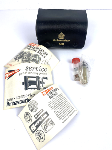 Vintage Ambassador ABU Garcia Reel Case 5000 Series w/ Spare Parts Oil ...