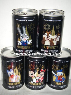 2022 China pepsi cola DISNEY disneyland 5 cans set 200ml empty for ...