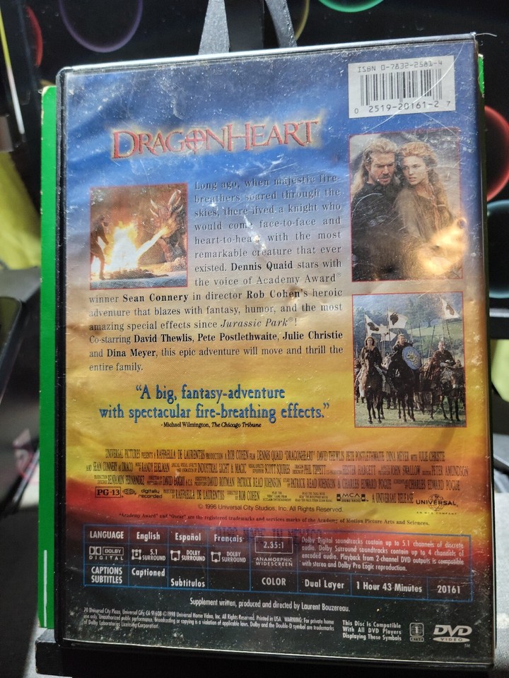 Dragonheart (DVD, 1996) 25192016127| eBay