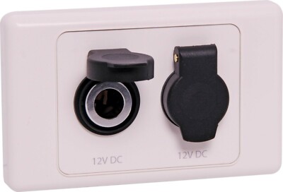 Camping 4WD Caravan Dual Merit Socket 12V DC Wallplate with Spring Dust ...