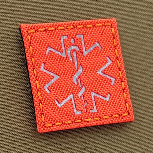 Hiz Viz Medic EMS SOLAS reflective blaze orange SAR safety 2x2 morale patch | eBay