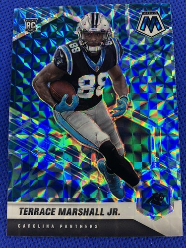 2021 #318 Terrace Marshall Jr Panini Mosaic Football Rookie Card Blue ...