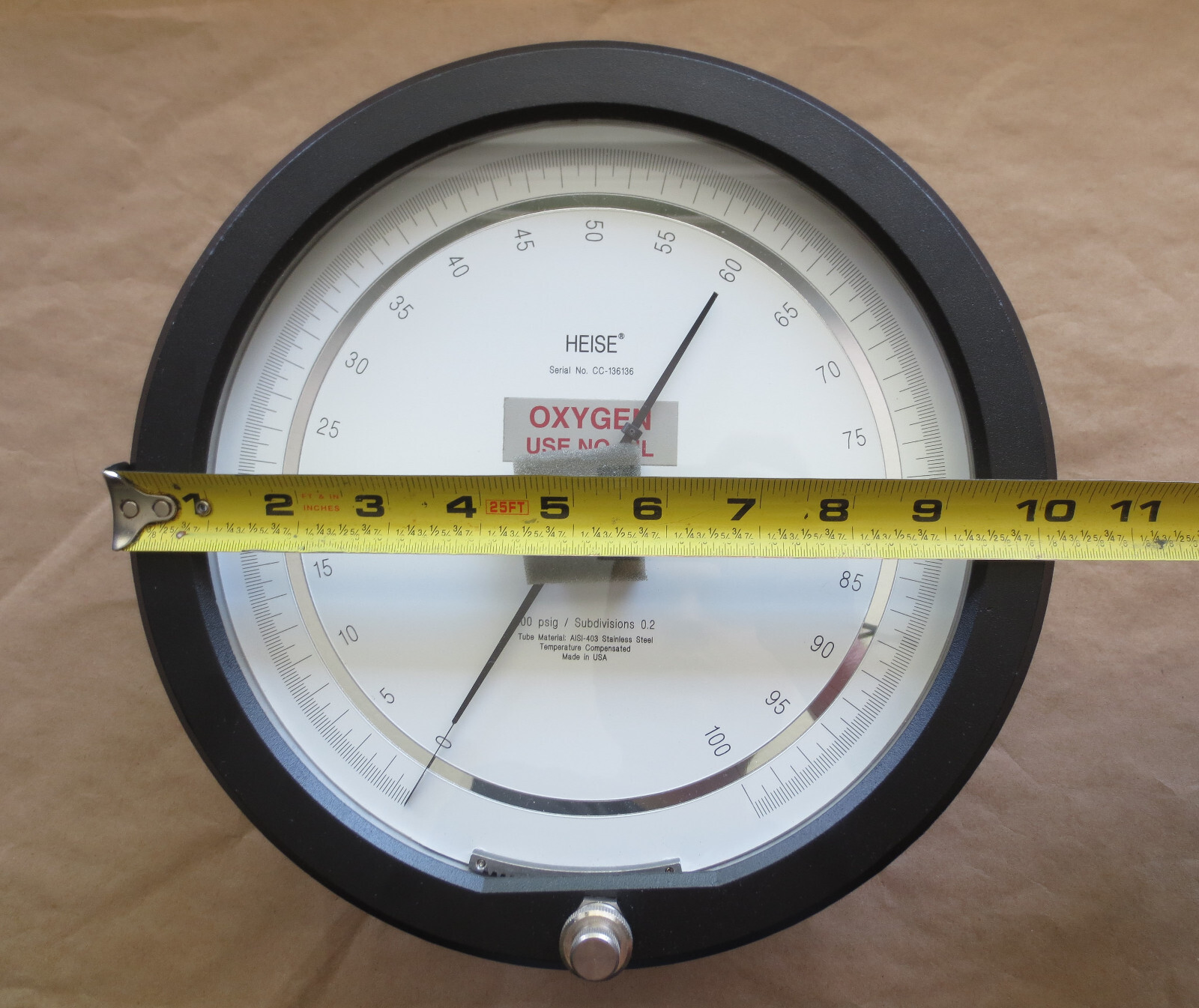 Heise Pressure Gauge 100 PSIG CC-136136 Made in USA AISI-403 | eBay