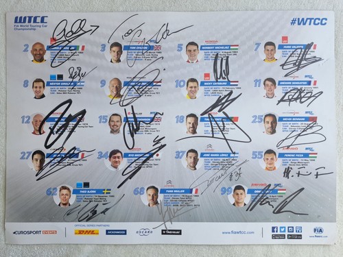 WTCC FIA Signed Poster Multiple Autographed Race of Japan 2016 | eBay