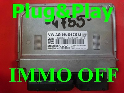IMMO OFF / Plug&Play VW Golf V PLUS 06A906033LE /FastCourier | eBay