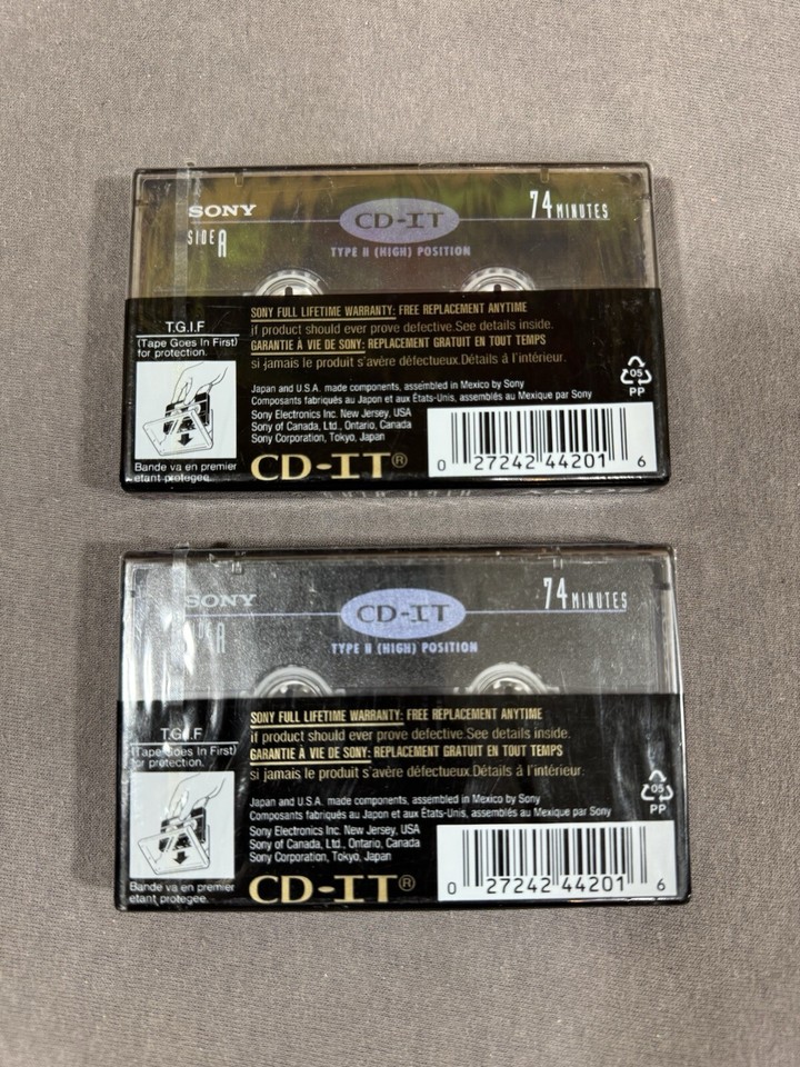 2 - Sony CD-IT High Bias Type II Audio Cassette Tape - 74 Minutes - NEW ...