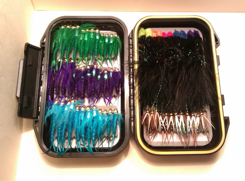 SALMON PRO BLACK WP fly box 58 LARGE Bright flies for salmon ...