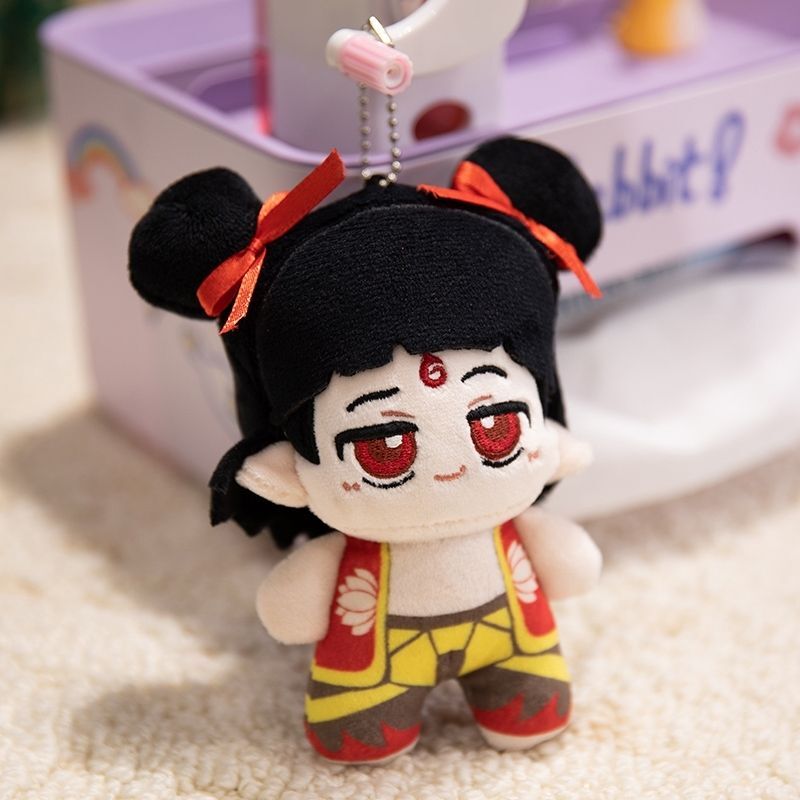 10cm Nezha 2 Anime Ne Zha Aobing Plush Doll Stuffed Cosplay Keychain ...