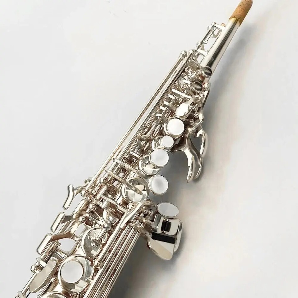 Silver 82Z soprano saxophone B flat carved pattern instrument sax ...