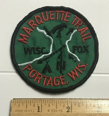 Marquette Trail Portage Wisconsin WI Round Embroidered Souvenir Patch ...
