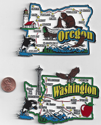 Reproductions - Washington And Oregon Map