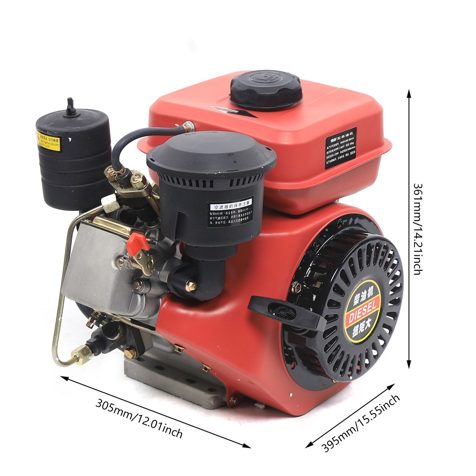 196cc Diesel-Powered Engine SingleCylinder Air Cool For Small ...