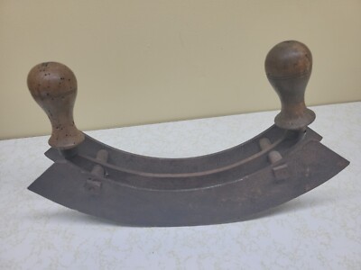 Vintage Primitive Food Chopper 2 Wood Handles Two Blades Kitchen Square ...