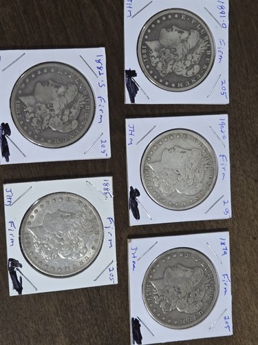 Lot Of 5 Morgan 90% Silver Dollar Circ Key Dates 1891O, 1902O, 1879 ...