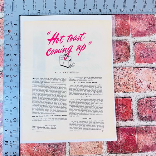 1949 Hot Toast Coming Up - Original Retro PRINT ARTICLE | eBay