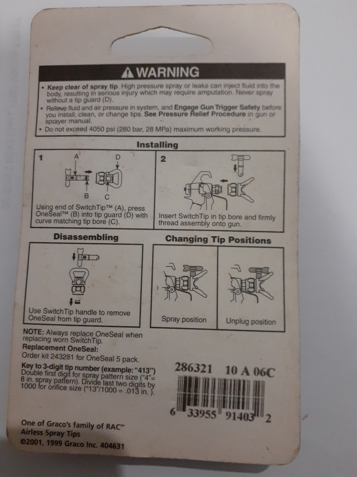 Graco Switch Tip RAC 5 286321 | eBay