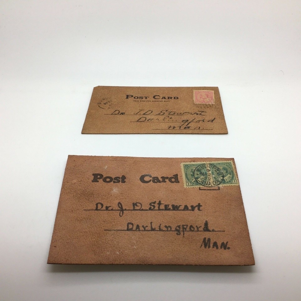 Antique Leather Postcards Darlingford MB Drop Me A Line I ‘ll Write ...
