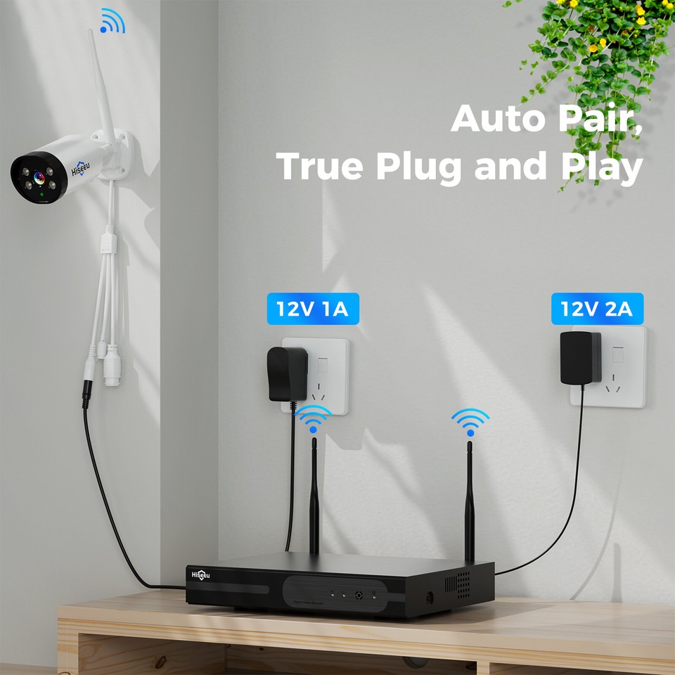 2PCS 3MP Wireless Wifi Security Cameras Add on Hiseeu WIFI Security System Audio | eBay