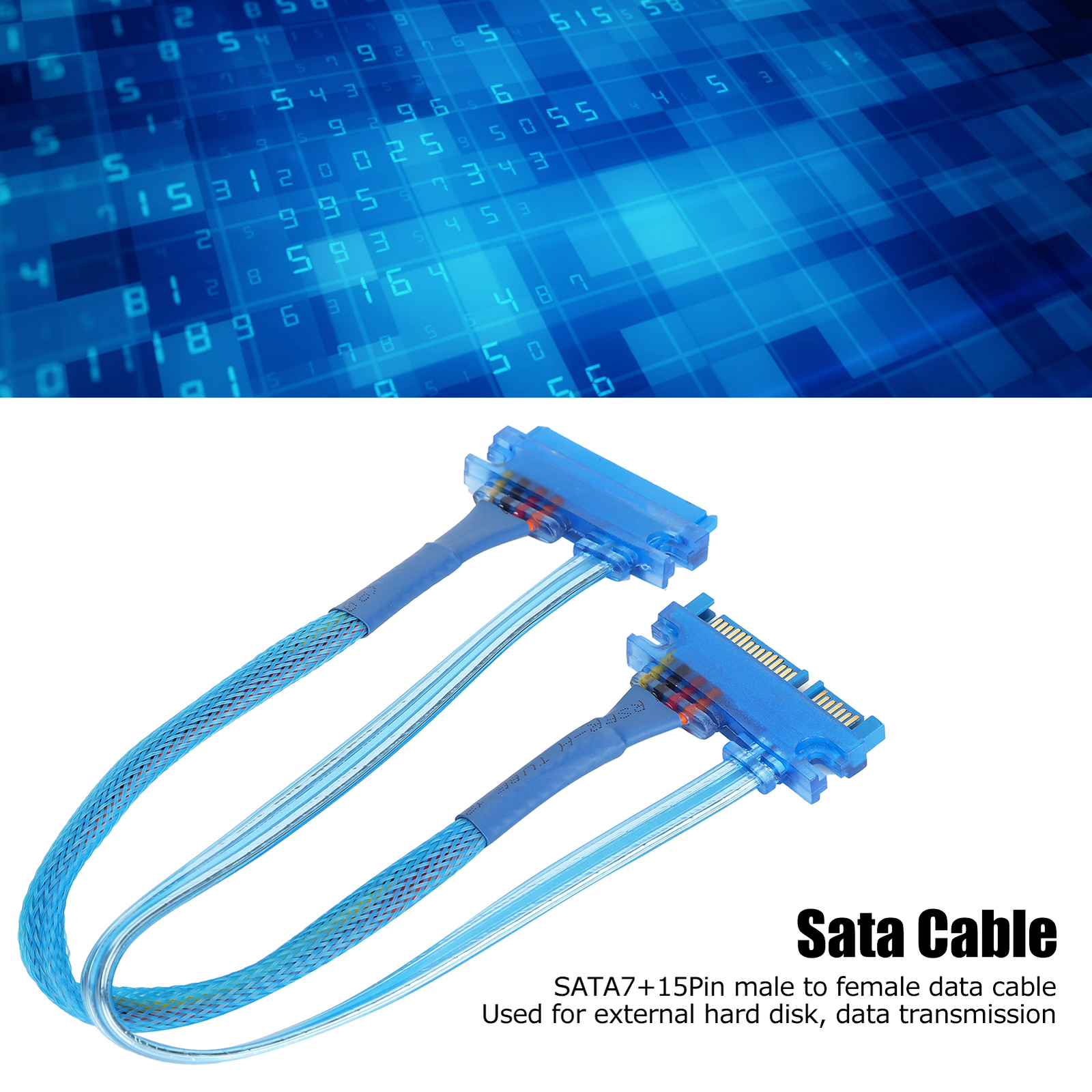 Cable 7+15Pin Male To Female 22 Pin SSD 3.0 Data Power Extension Cable ...