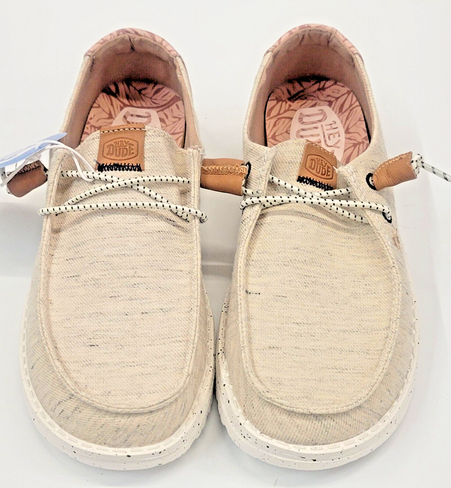 Hey Dude Womens Wendy Heathered Slub Tropical White 9 | eBay