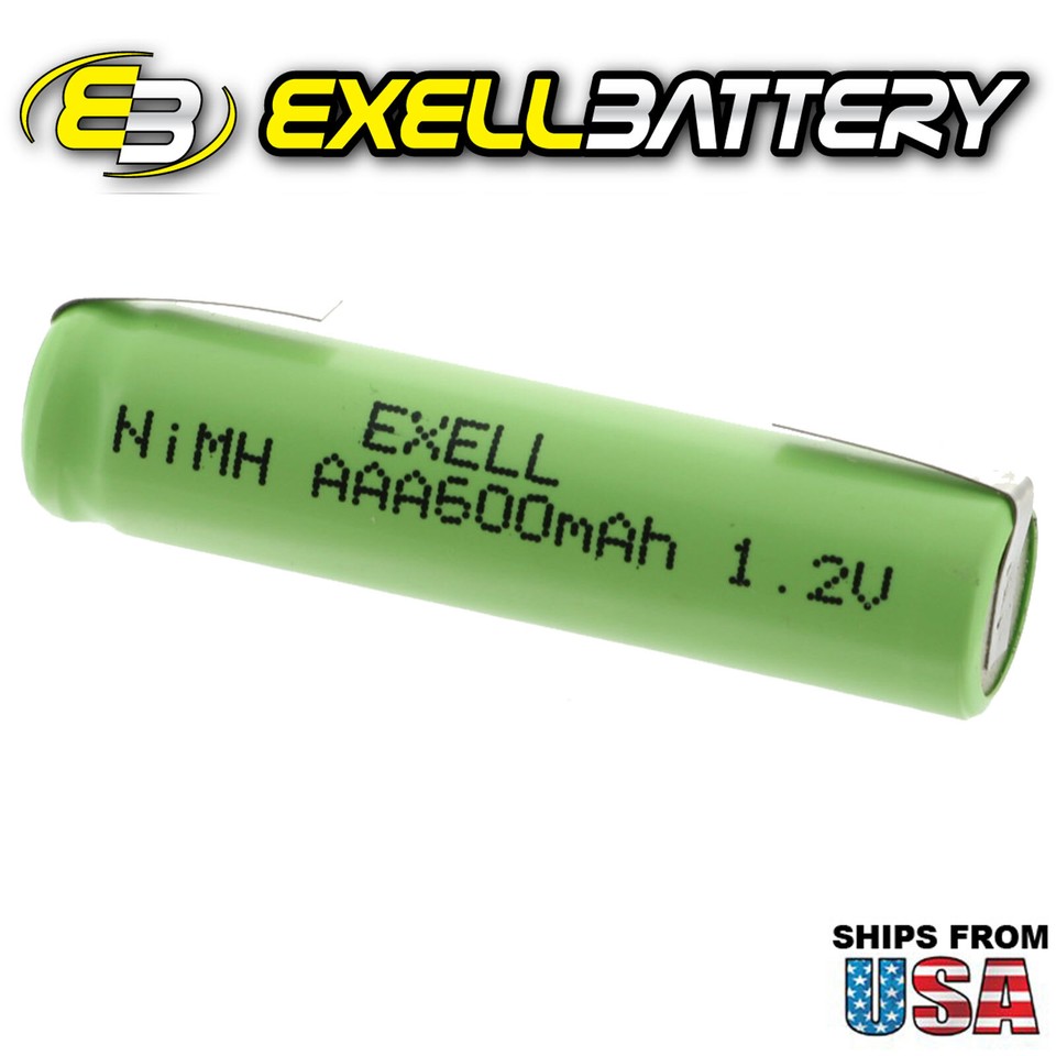 Exell 1.2V NIMH AAA 600mAh Rechargeable Battery w/Tabs | eBay