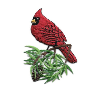 Cardinal - Bird - Winter - Snow - Embroidered Iron On Applique Patch ...