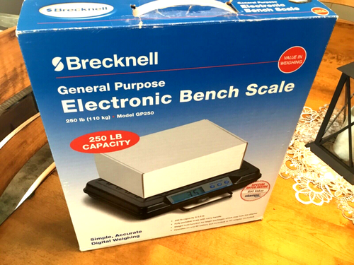 BRECKNELL ELECTRONIC BENCH DIGITAL SCALE GP250 PORTABLE 250 LB CAPACITY ...