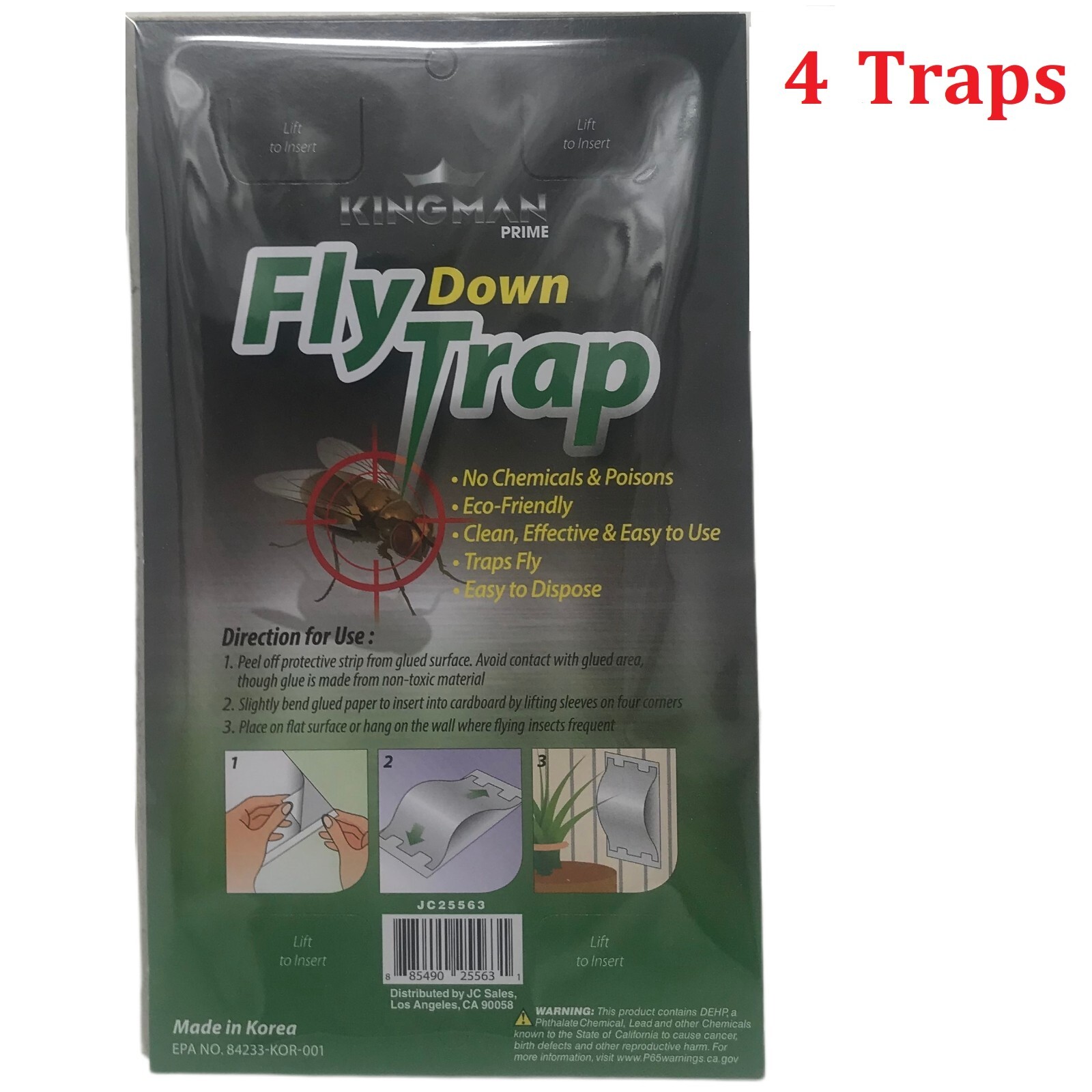 4 Fly Traps Insect Catcher Killer Cage Glue Trap Pest Bug Catch Sticky ...