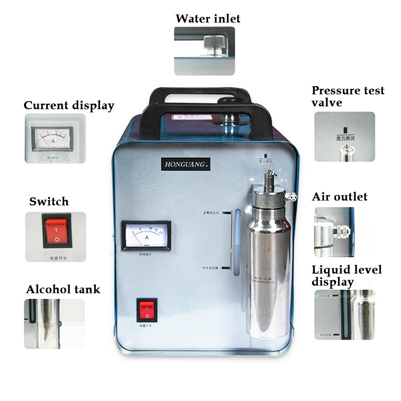 75L 300W Oxygen Hydrogen HHO Gas Flame Generator Torch Acrylic Polisher ...