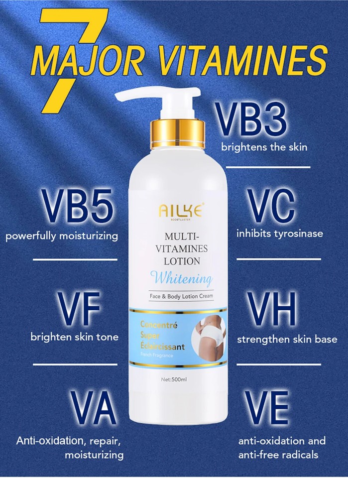 Multi-Vitamin Whitening Body Lotion Moisturizes Nourishes Removes Dark ...
