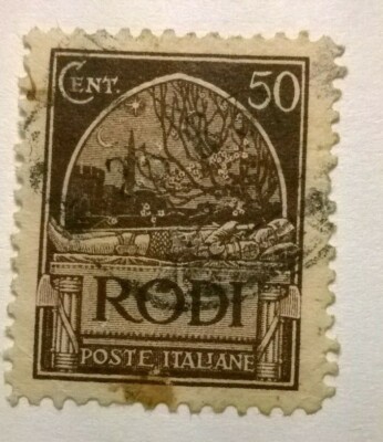 Francobollo Colonie Italiane Rodi 50 Cent. | eBay UK
