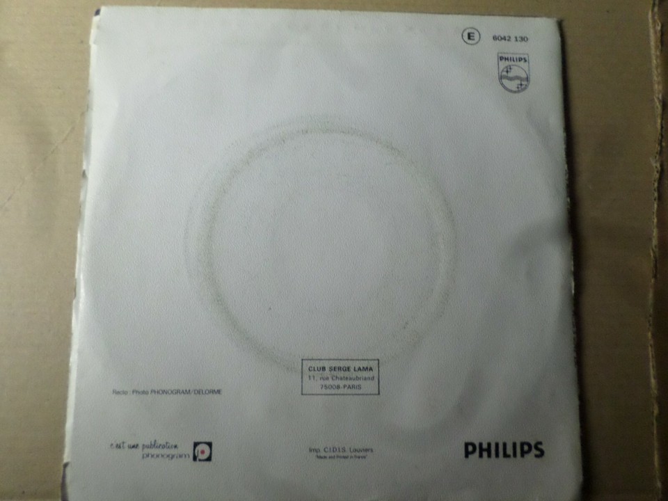 Serge Lama, Schallplatte 45 Upm, Je T Aime à La Folie, Vinyl Vintage ...