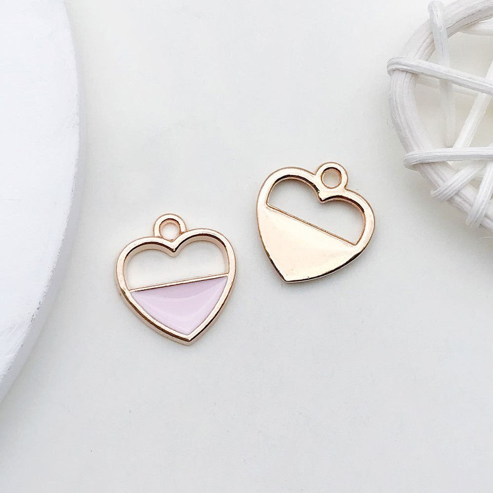10pcs Pink Jewelry Making Charms Enamel Pendant For DIY Jewelry Making ...
