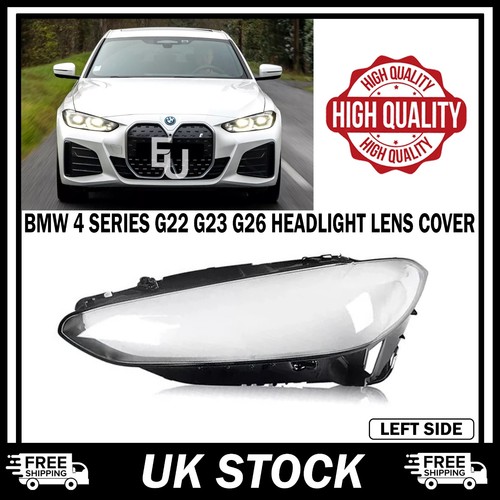 FOR BMW 4 SERIES G22 G23 G26 HEADLIGHT HEADLAMP LENS COVER LEFT ...