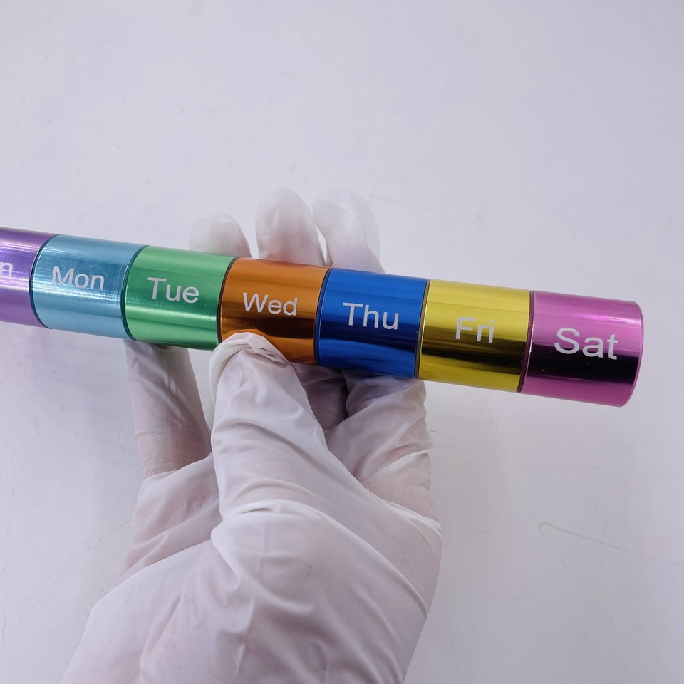 Weekly Metal Pill Box Organizer 7 Day Portable Waterproof Keychain Pill ...