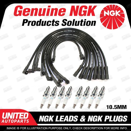 8 x NGK Spark Plugs + Ignition Leads Set for Ford Fairmont XY XC XD XE ...